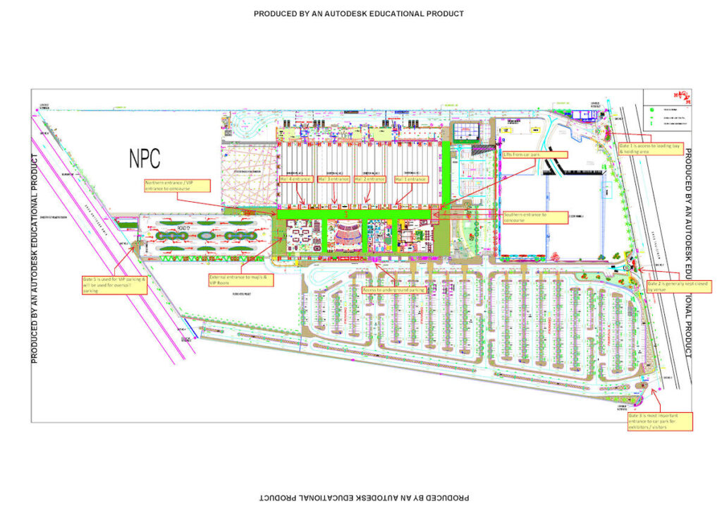 RICEC Layout - The Saudi Food Show 2023 - orange exhibition management